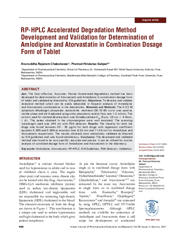 Pdf Rp Hplc Accelerated Degradation Method Development And Validation For Determination Of