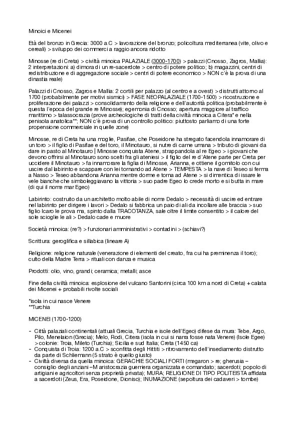 (PDF) Minoici e Micenei. Schema