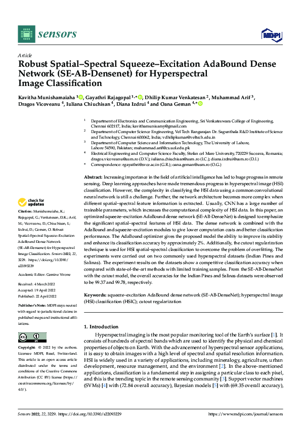 Pdf Robust Spatial Spectral Squeeze Excitation Adabound Dense Network Se Ab Densenet For