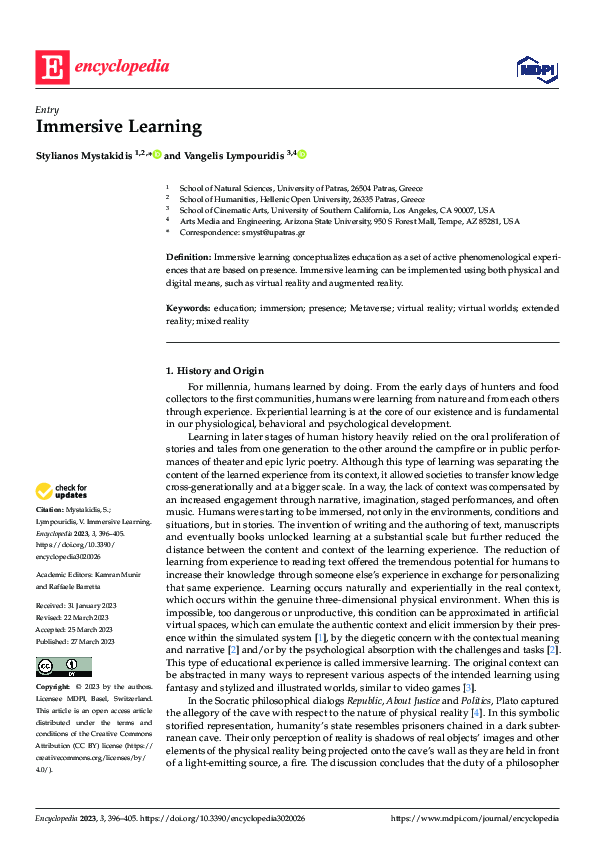 (PDF) Immersive Learning