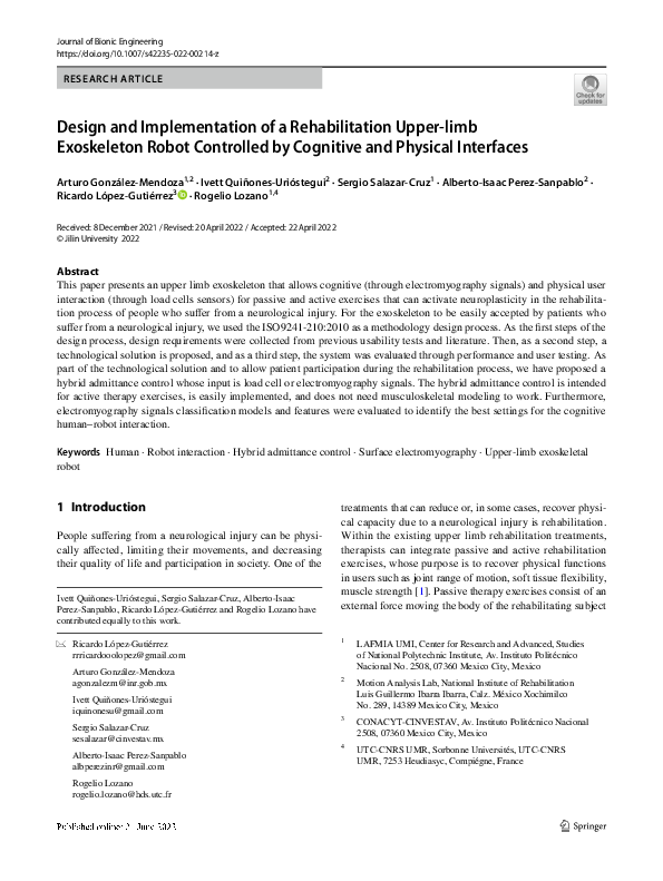 (PDF) Design and Implementation of a Rehabilitation Upper-limb ...