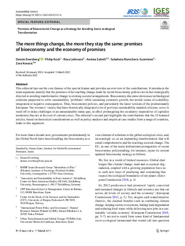 (PDF) The more things change, the more they stay the same: promises of ...