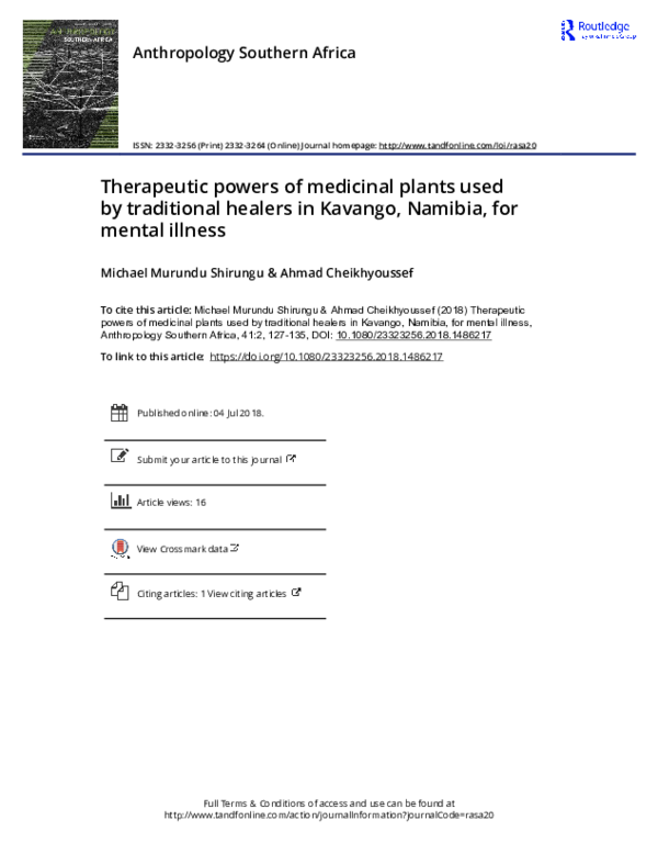(PDF) Therapeutic powers of medicinal plants used by traditional ...