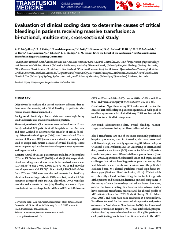 (PDF) Evaluation of clinical coding data to determine causes of ...