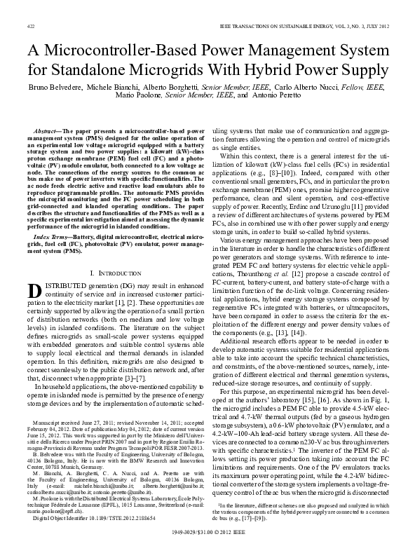 Pdf A Microcontroller Based Power Management System For Standalone Microgrids With Hybrid