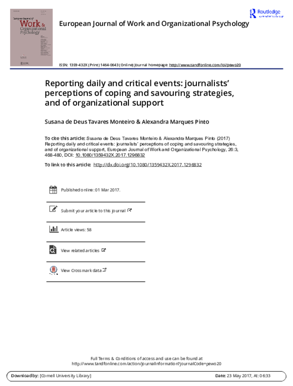 (PDF) Reporting daily and critical events: journalists’ perceptions of ...