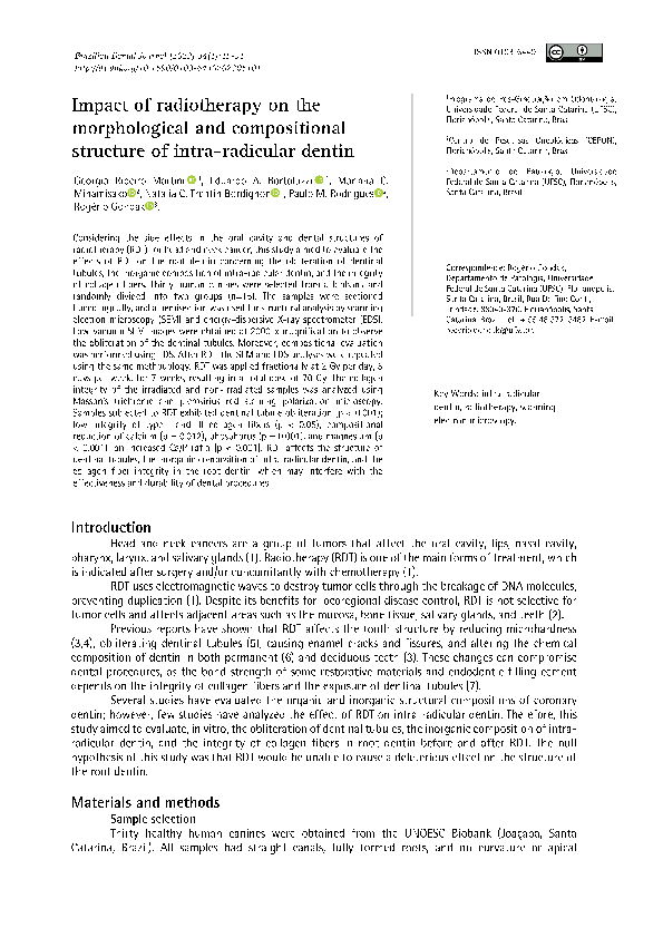(PDF) Impact of radiotherapy on the morphological and compositional ...
