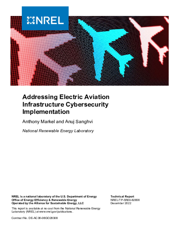 (PDF) Addressing Electric Aviation Infrastructure Cybersecurity ...