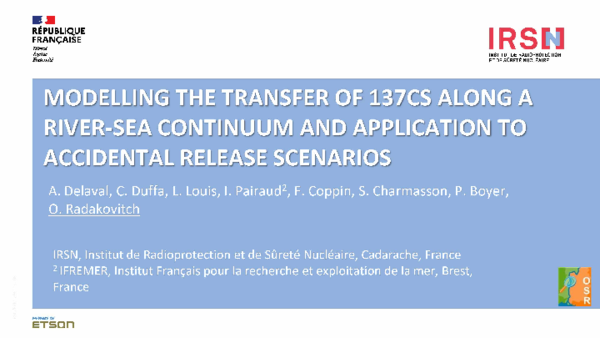 (PDF) Modelling the transfer of 137Cs along a river-sea continuum and ...