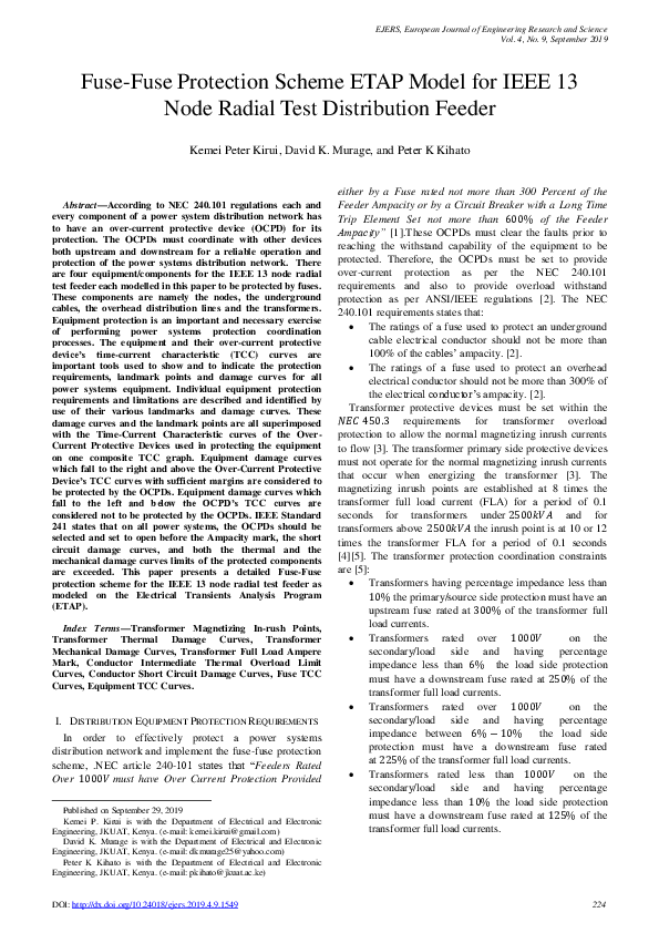 (PDF) Fuse-Fuse Protection Scheme ETAP Model for IEEE 13 Node Radial ...