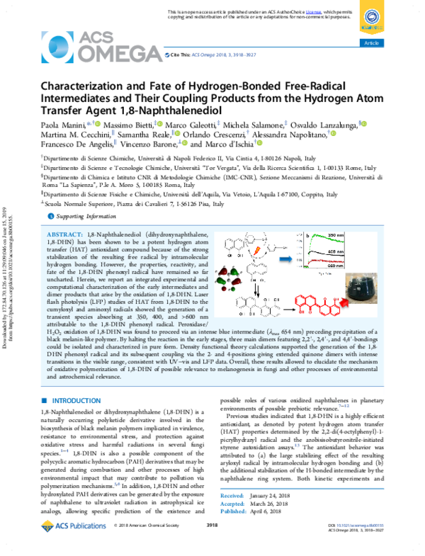 (PDF) Characterization and Fate of Hydrogen-Bonded Free-Radical ...