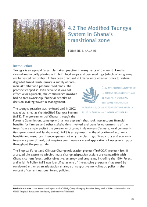 (PDF) The modified taungya system in Ghana’s transitional zone: a win ...
