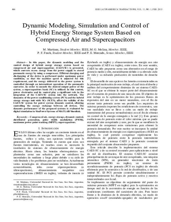 Pdf Dynamic Modeling Simulation And Control Of Hybrid Energy Storage System Based On