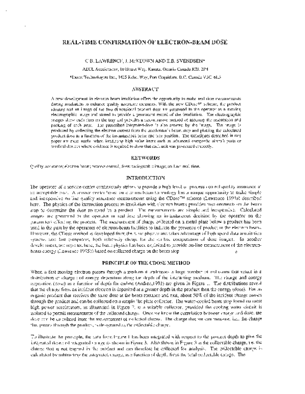 Pdf Real Time Confirmation Of Electron Beam Dose