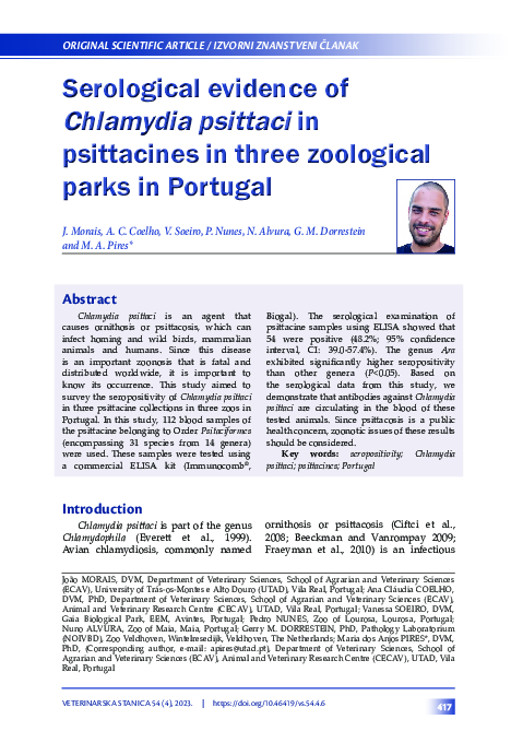 (PDF) Chlamydia psittaci Seropositivity in Psittacines in Portugal
