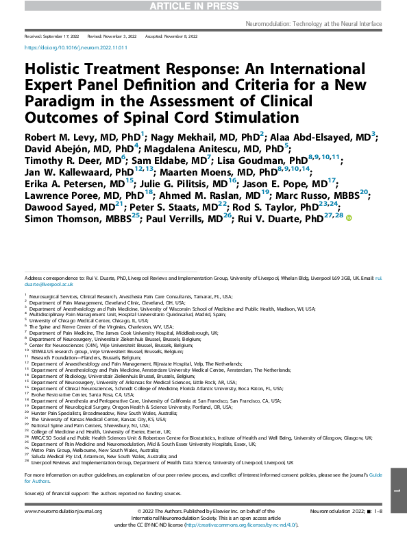 (PDF) Holistic Treatment Response: An International Expert Panel ...