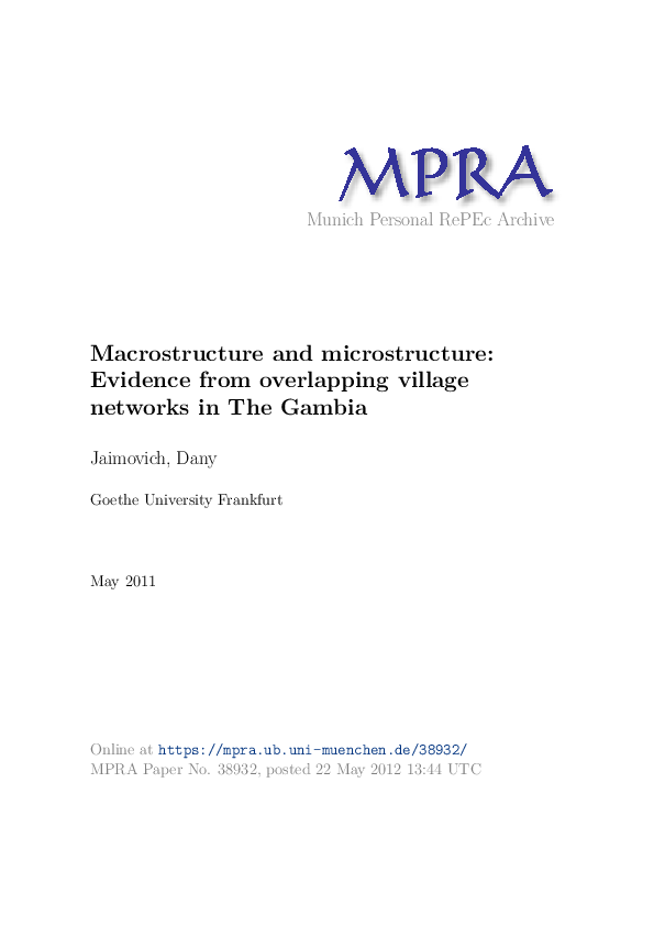 (PDF) Macrostructure and Microstructure: Evidence from Overlapping ...