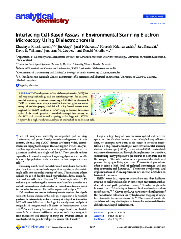 Pdf Interfacing Cell Based Assays In Environmental Scanning Electron Microscopy Using
