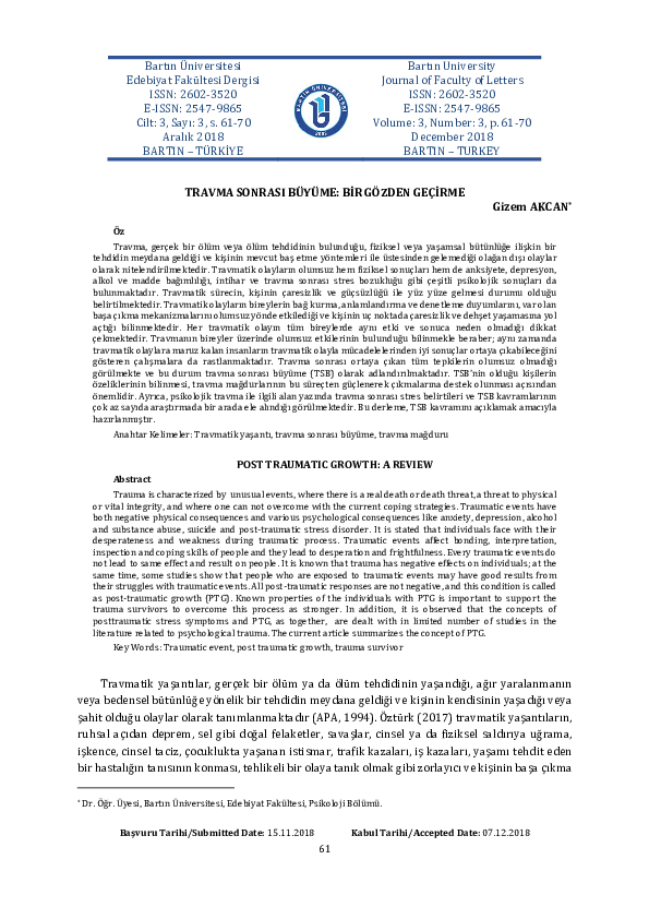 (PDF) Post traumatic growth: a review