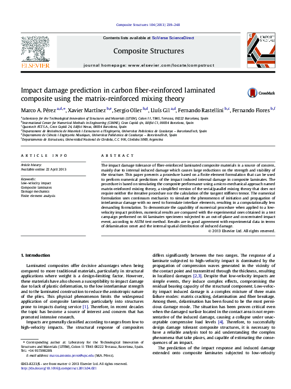 (PDF) Impact damage prediction in carbon fiber-reinforced laminated composite using the matrix ...