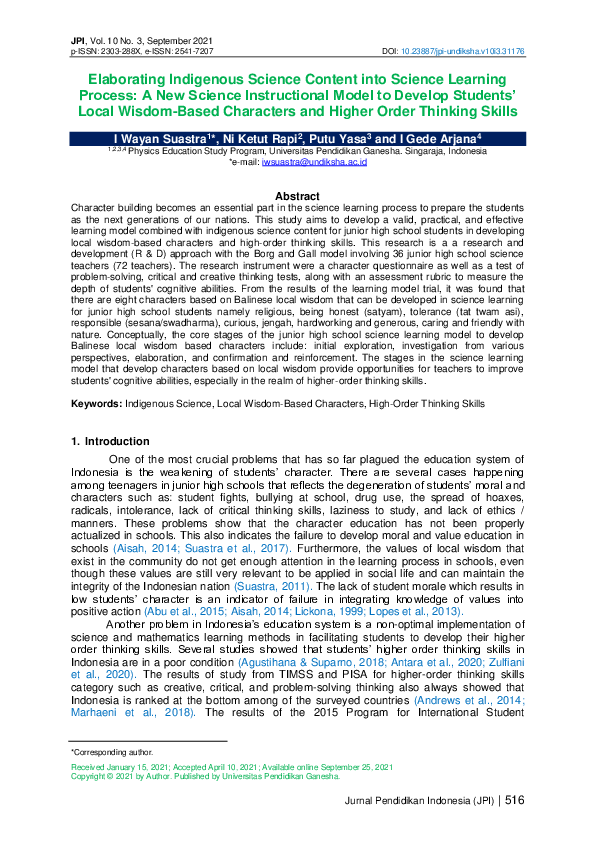 (PDF) Elaborating Indigenous Science Content into Science Learning ...