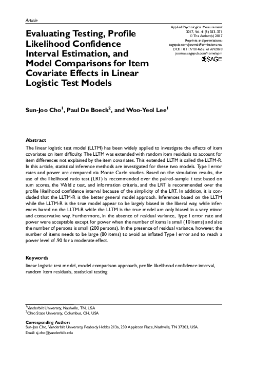 Pdf Evaluating Testing Profile Likelihood Confidence Interval
