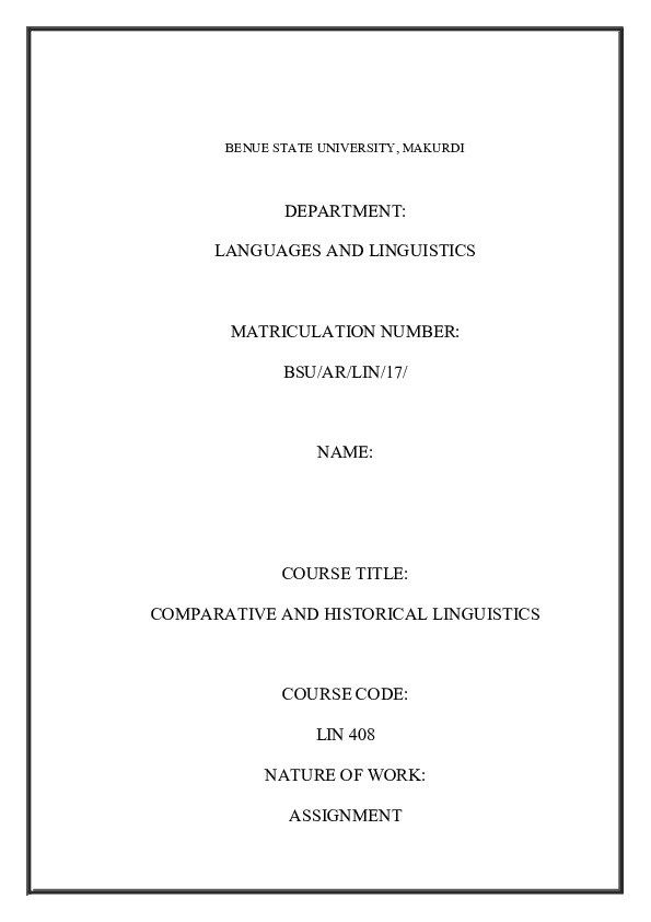 (DOC) Historical development of Tiv language