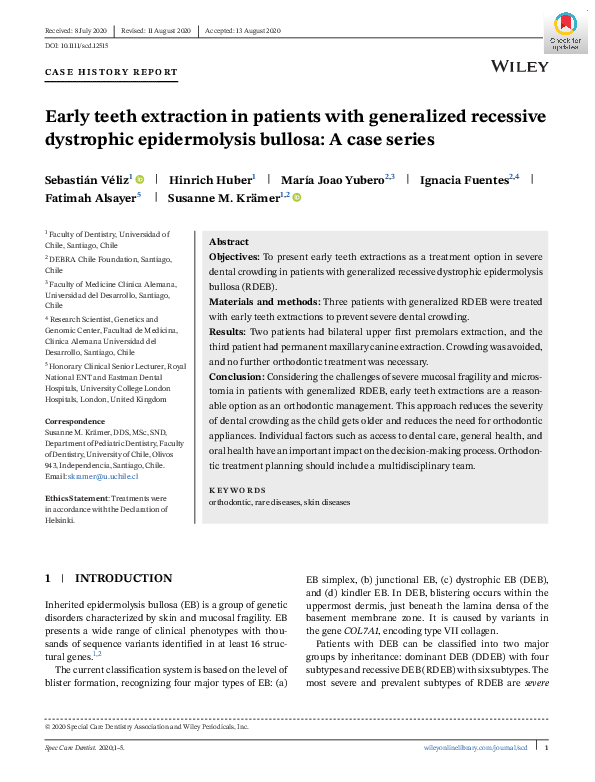 (PDF) Early teeth extraction in patients with generalized recessive ...