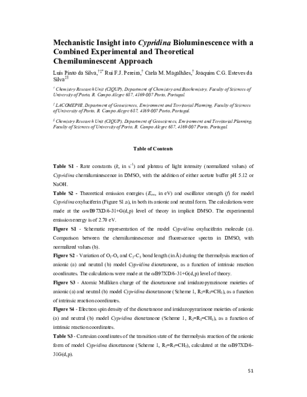 (PDF) Mechanistic Insight into Cypridina Bioluminescence with a ...