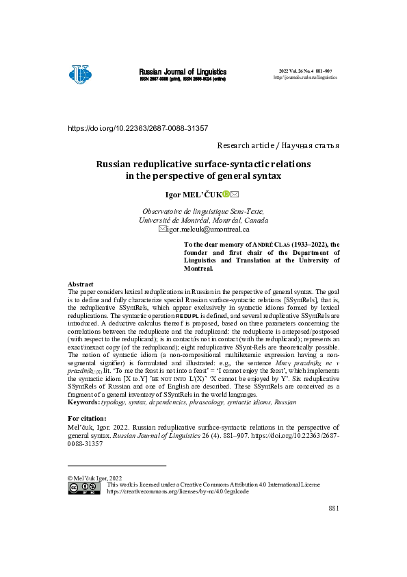 (PDF) Russian reduplicative surface-syntactic relations in the ...