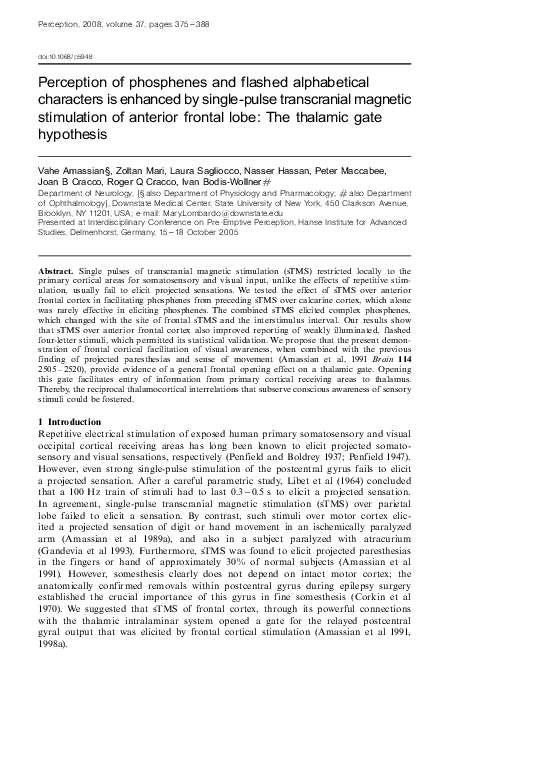(PDF) Perception of phosphenes and flashed alphabetical characters is ...