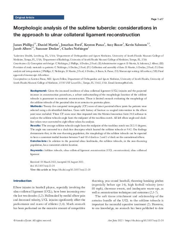 (PDF) Morphologic analysis of the sublime tubercle: considerations in ...