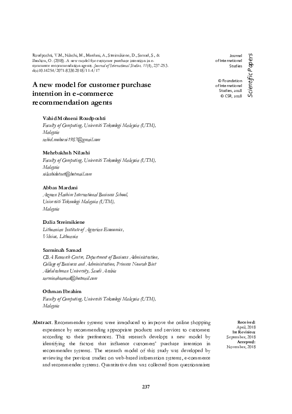 (PDF) A new model for customer purchase intention in e-commerce ...