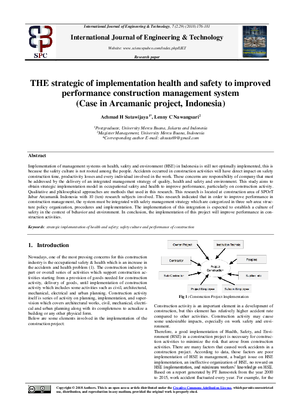 (PDF) THE strategic of implementation health and safety to improved performance construction ...
