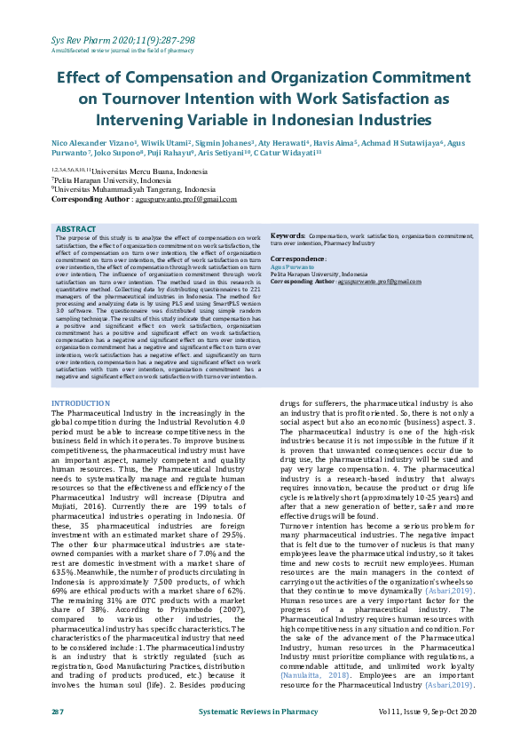 (PDF) Effect of Compensation and Organization Commitment on Tournover ...