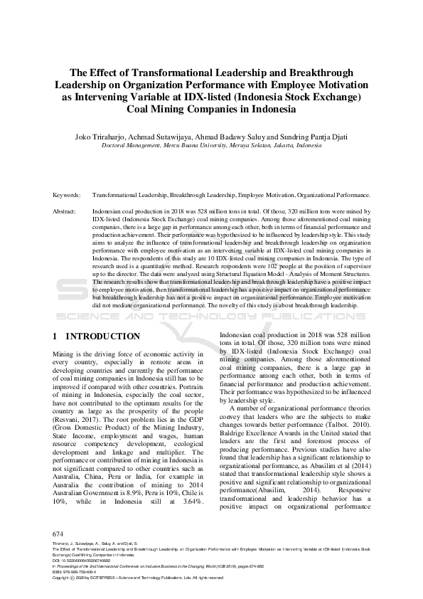 (PDF) The Effect of Transformational Leadership and Breakthrough ...