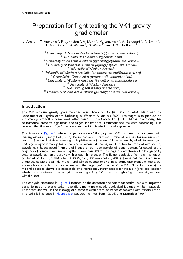 (PDF) Preparation for flight testing the VK1 gravity gradiometer