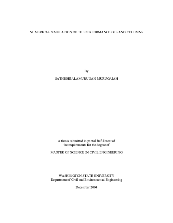 (PDF) Numerical Simulation of the Performance of Sand Columns