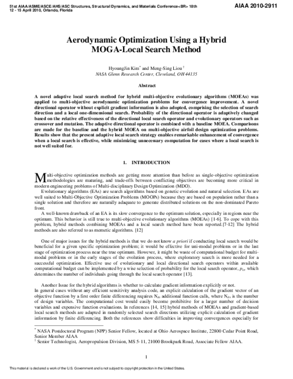 (PDF) Aerodynamic Optimization Using a Hybrid MOGA-Local Search Method
