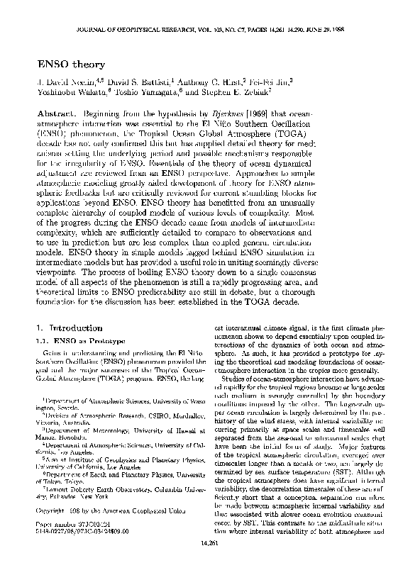 (PDF) ENSO theory