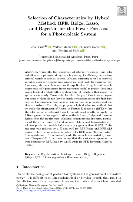 (PDF) Selection of Characteristics by Hybrid Method: RFE, Ridge, Lasso, and Bayesian for the ...