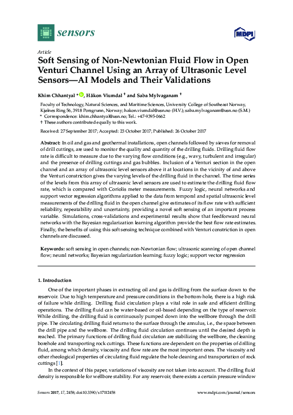 (PDF) Soft Sensing of Non-Newtonian Fluid Flow in Open Venturi Channel Using an Array of ...