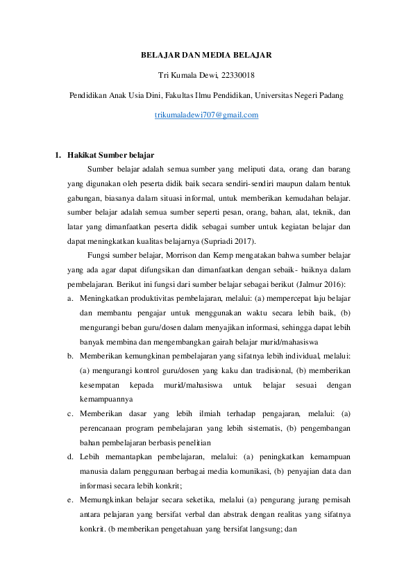 (PDF) BELAJAR DAN MEDIA BELAJAR