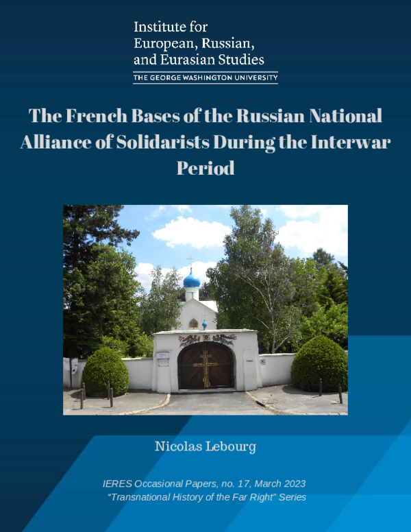(PDF) The French Bases of the Russian National Alliance of Solidarists During the Interwar Period