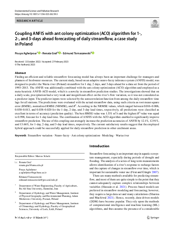 Pdf Coupling Anfis With Ant Colony Optimization Aco Algorithm For 1 2 And 3 Days Ahead 4335