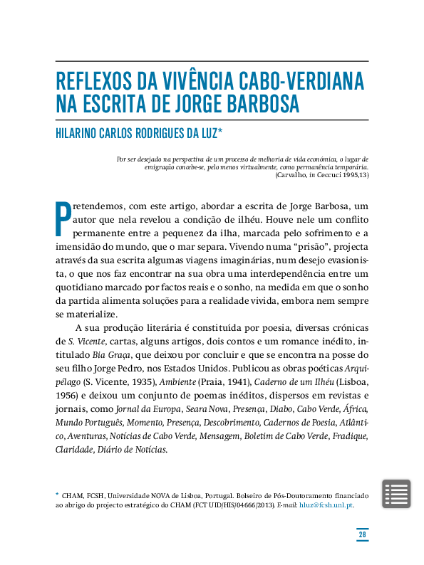 (PDF) Reflexos da vivência cabo-verdiana na escrita de Jorge Barbosa
