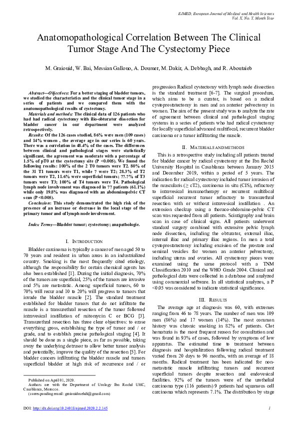 (PDF) Anatomopathological Correlation Between The Clinical Tumor Stage ...