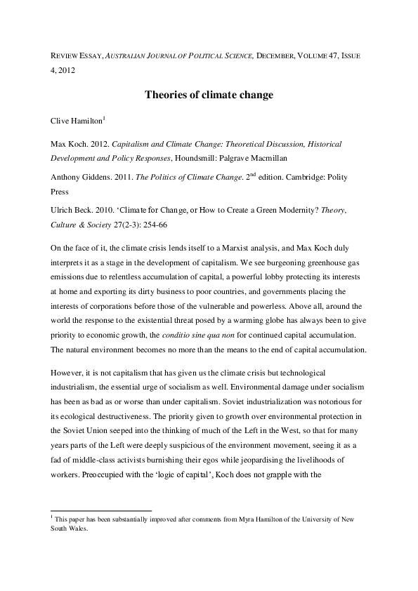 (PDF) Theories of Climate Change