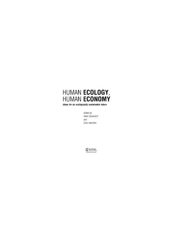 (PDF) Human Ecology, Human Economy