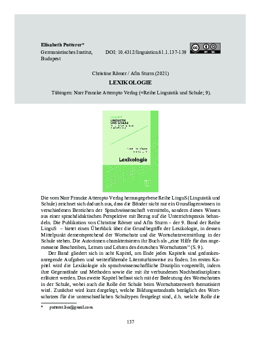 (PDF) Lexikologie